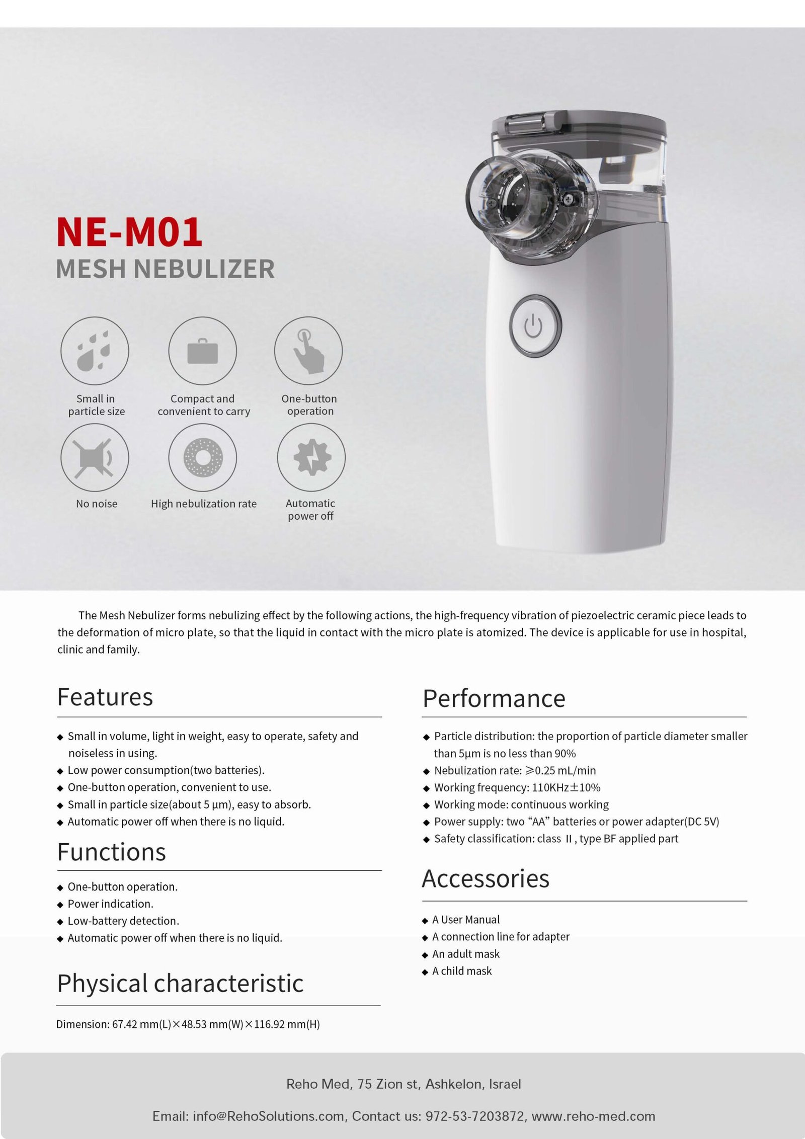 Mesh Nebulizer NE-M01 - Reho-Med